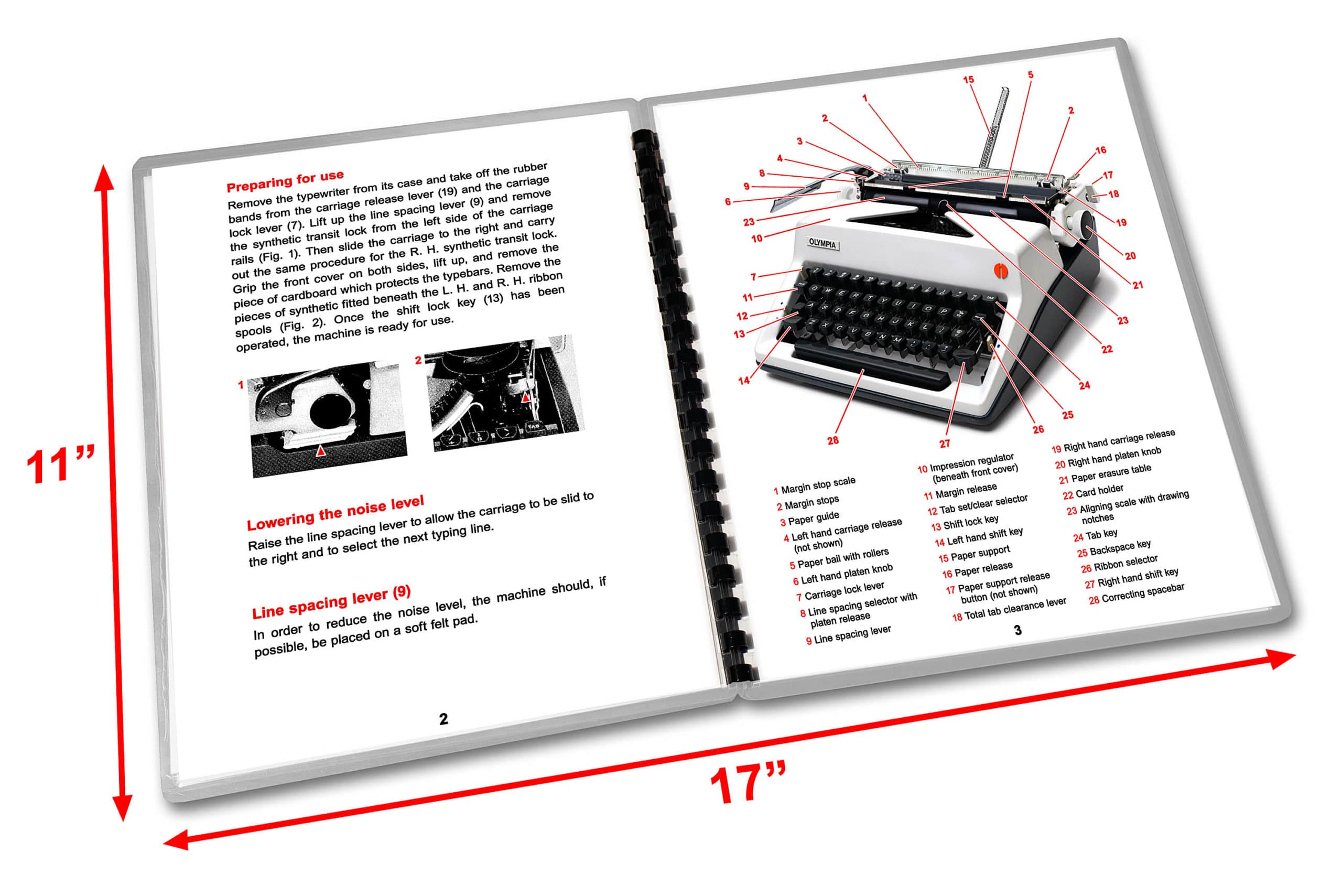 Olympia SM9 De Luxe (1970s) Typewriter Operating Instructions User ...