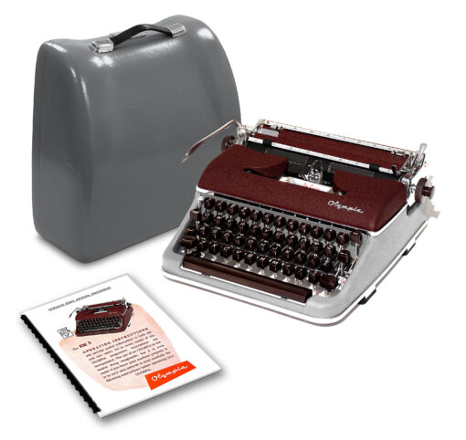 Olympia SM3 De Luxe Manual Typewriter Burgundy/Gray 1959 #1500 Vintage ...